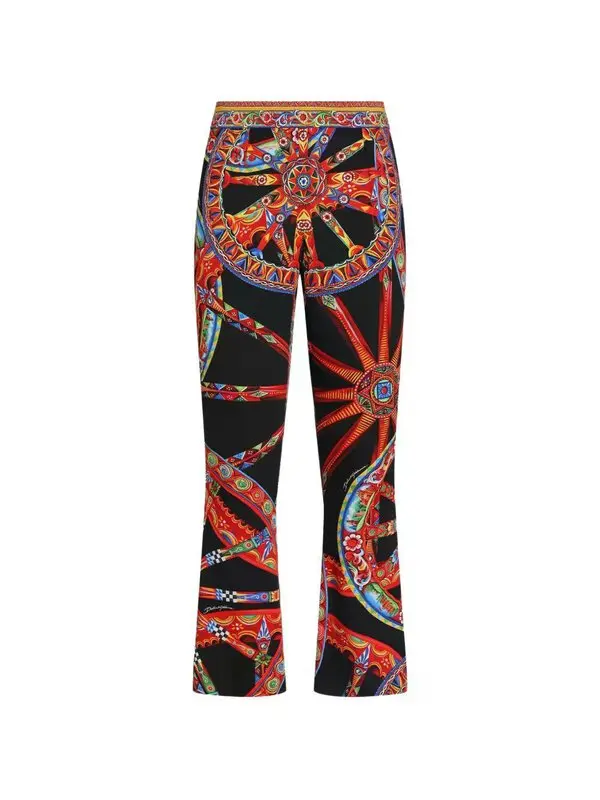 Dolce & Gabbana Carretto-print Charmeuse Leggings