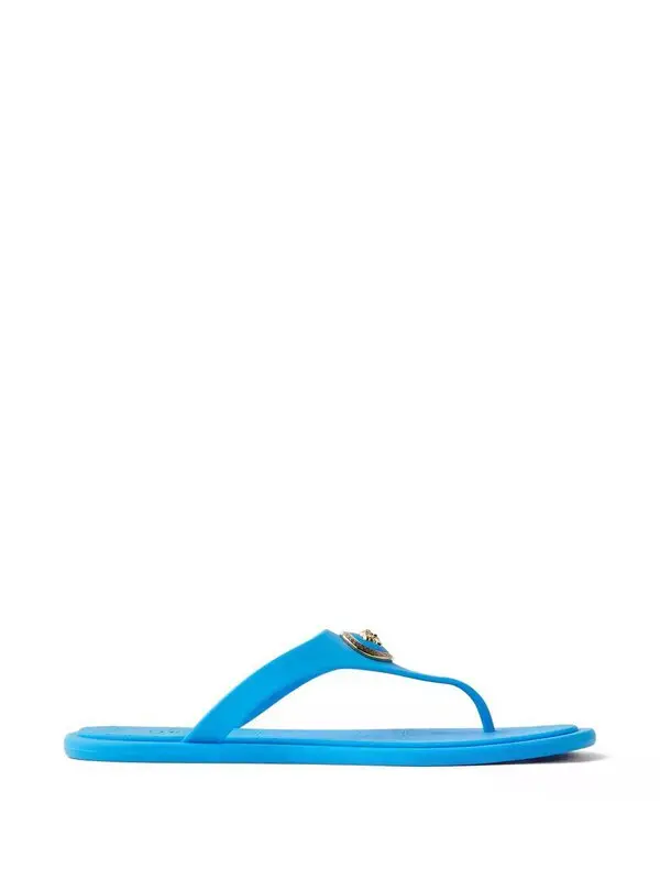 Versace Alia Rubber Flat Sandals - Blue
