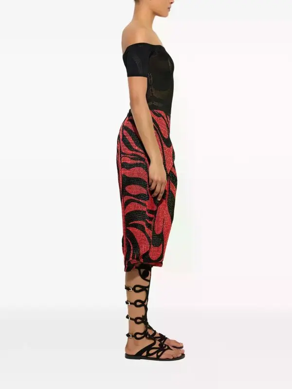 Emilio Pucci Marmo Print Raffia Wide Pants
