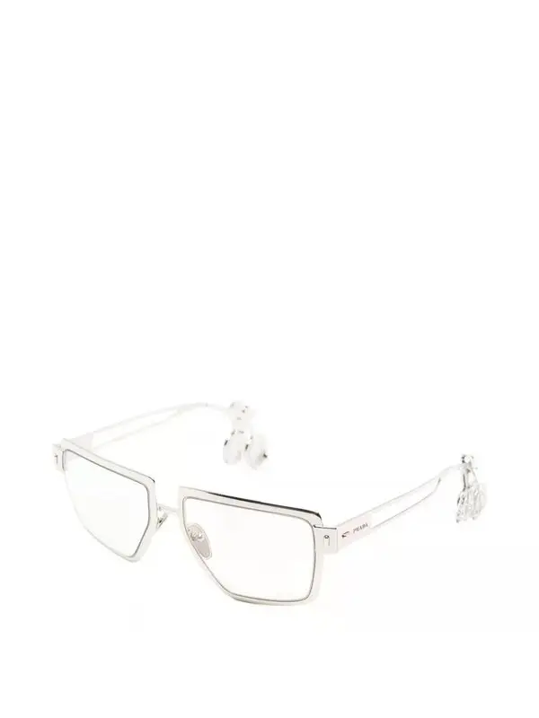 Prada Crystal-embellished Geometric Frame Eyeglasses