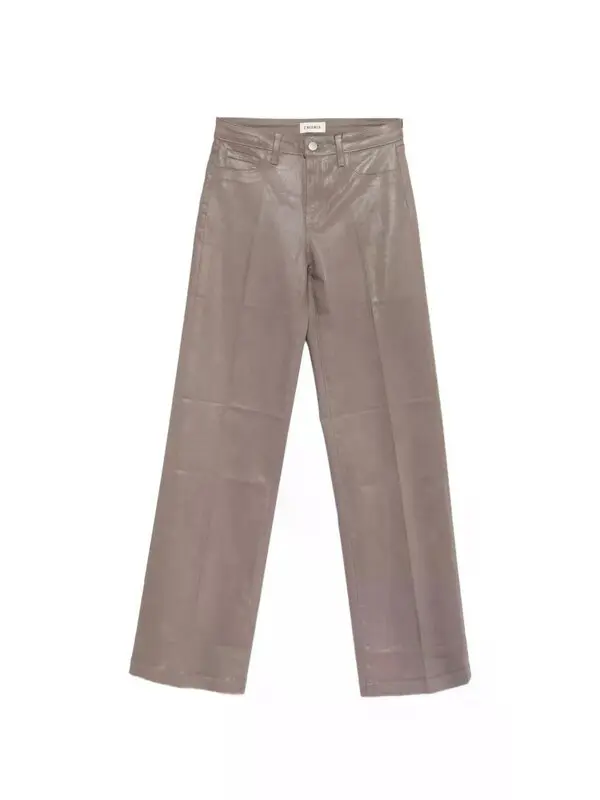 L'Agence Cayton Coated Wide-leg Jeans - Grey