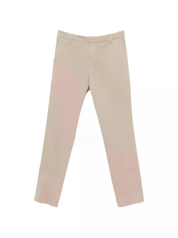 DONDUP Logo Plaque Trousers - Neutrals