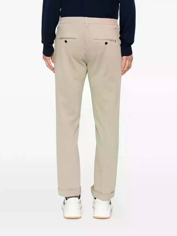 DONDUP Logo Plaque Trousers - Neutrals