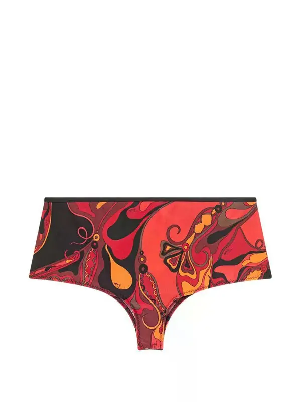 Emilio Pucci Orchidee Print Culotte Bikini Bottoms - Red