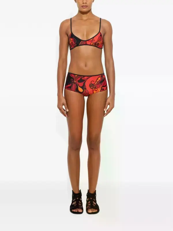 Emilio Pucci Orchidee Print Culotte Bikini Bottoms