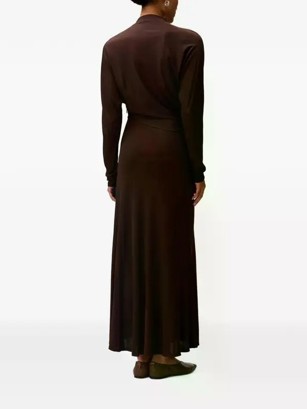 RETORI Retro Draped Mock Neck Maxi Dress