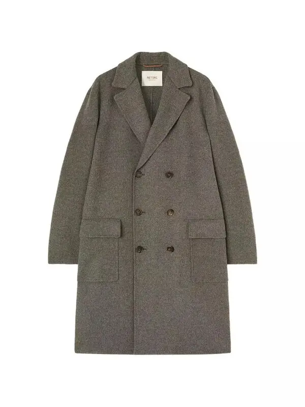 RETORI Double-breasted Wool Coat With Damier Embroidery