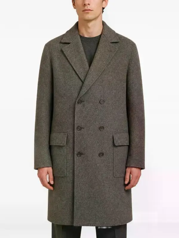 RETORI Double-breasted Wool Coat With Damier Embroidery