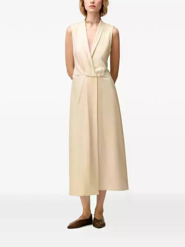RETORI Sleeveless Silk Dress With Chain Detail