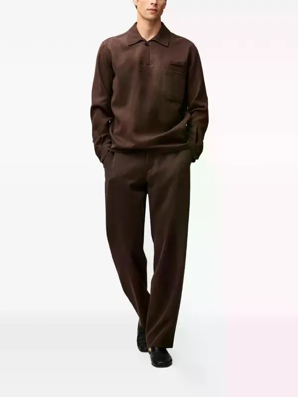 RETORI Retro' Belted Straight-leg Trousers In Chocolate Linen