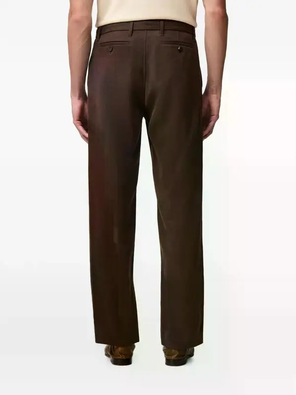 RETORI Retro' Belted Straight-leg Trousers In Chocolate Linen