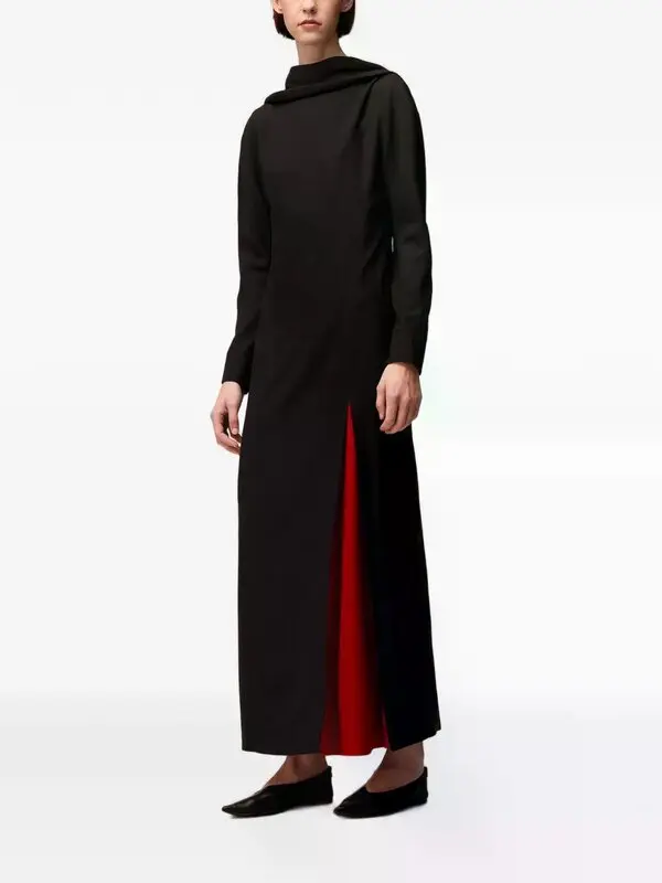 RETORI Retro Open-back Front-slit Maxi Dress