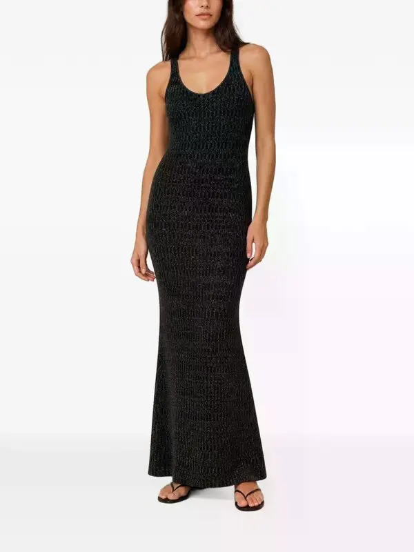 RETORI Retrofit Micro-check Knit Maxi Dress
