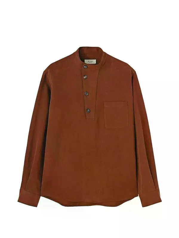 RETORI Band-collar Half-placket T-shirt