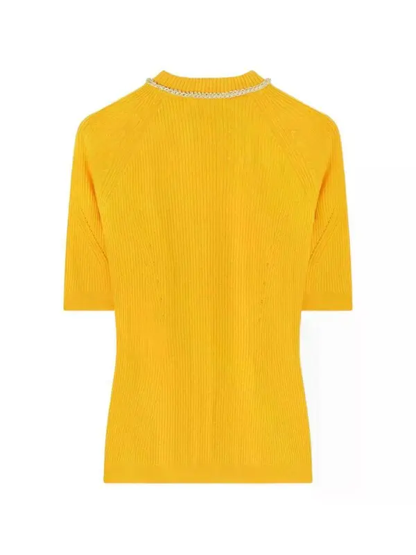 RETORI Retro Chain-detail Rib-knitted T-shirt