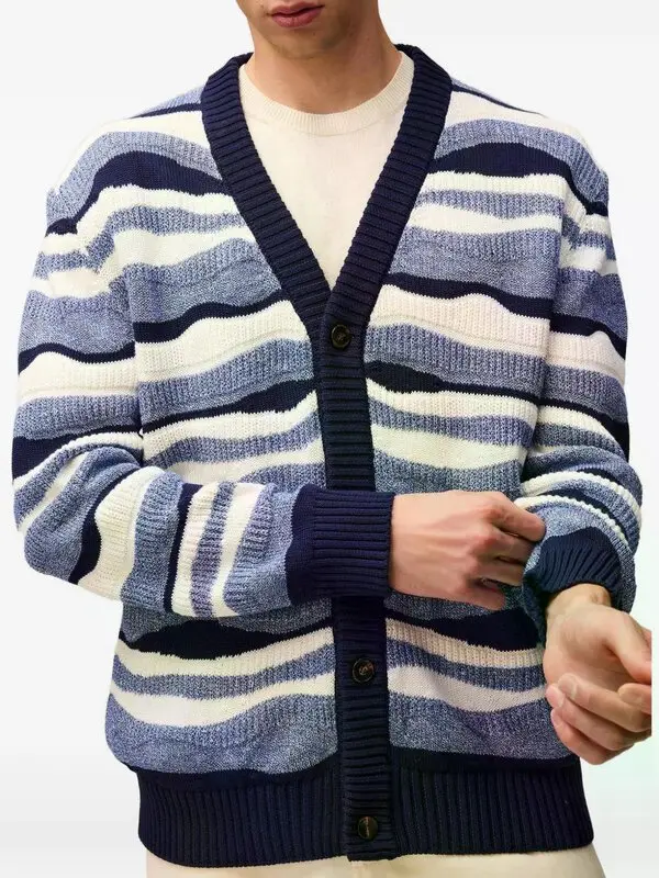 RETORI Waves Jacquard Knit Cardigan