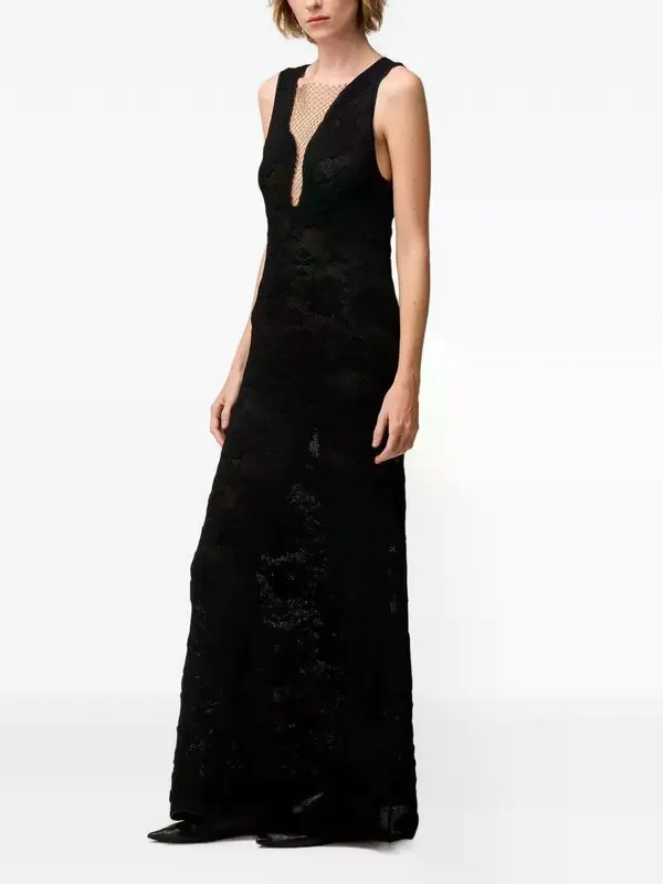 RETORI Retro Floral Jacquard Knit Maxi Dress