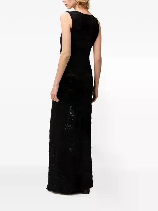 RETORI Retro Floral Jacquard Knit Maxi Dress