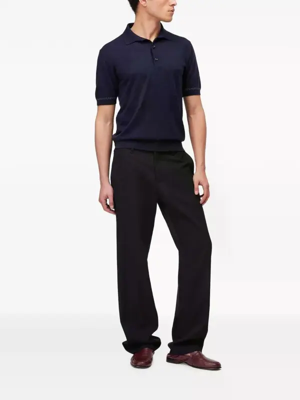 RETORI Damier Patterned Knit Polo Shirt