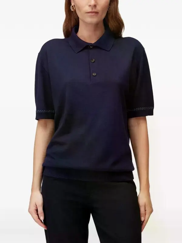 RETORI Damier Patterned Knit Polo Shirt