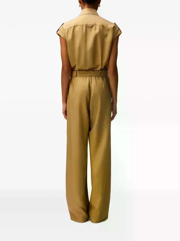 RETORI Retroli Sleeveless Belted Silk Jumpsuit