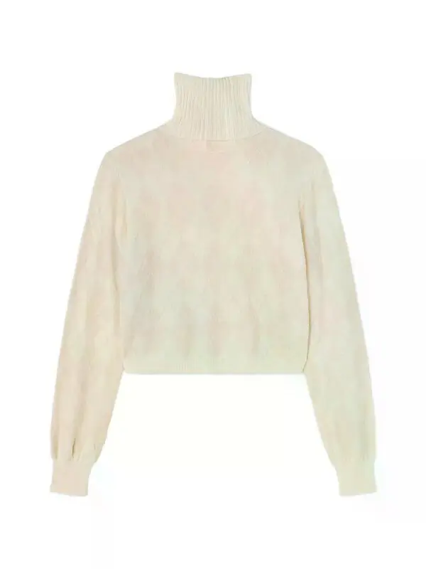 RETORI Retro Argyle Jacquard Turtleneck Sweater