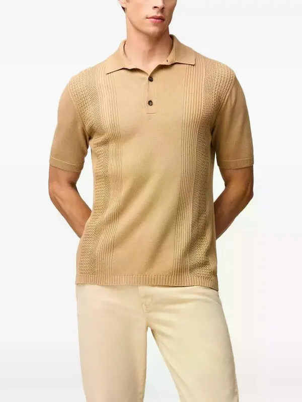 RETORI Mixed-stitch Knit Polo Shirt