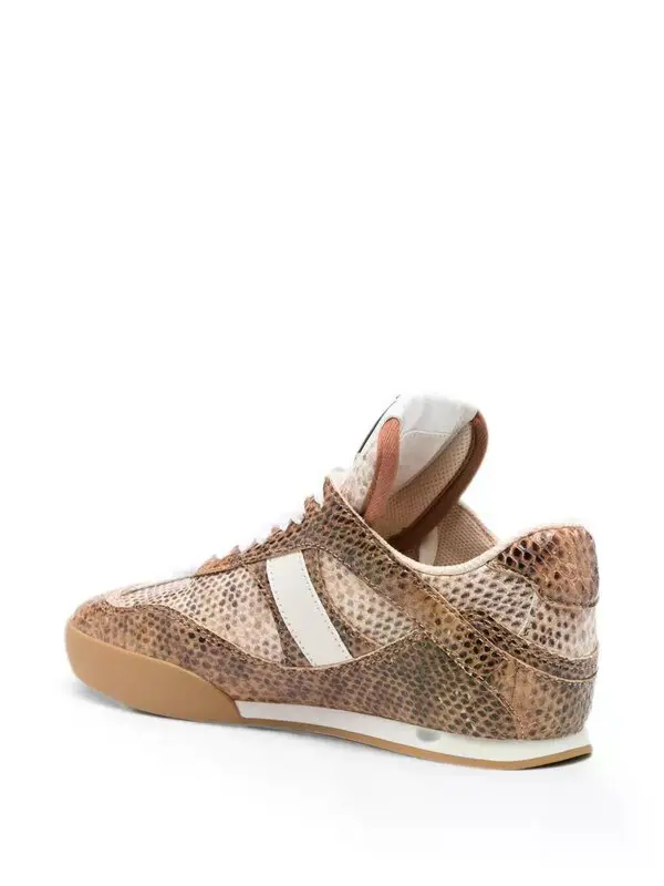 Chloé Kick Snakeskin-effect Lace-up Sneakers
