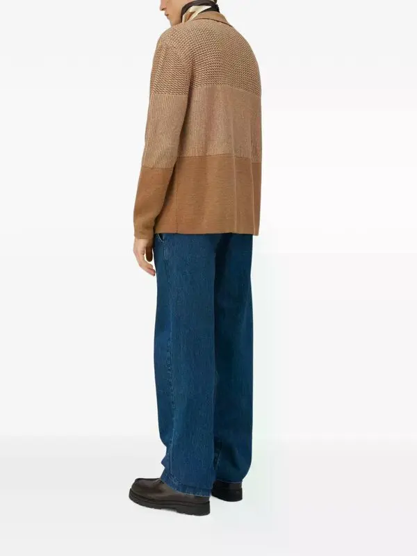 RETORI Bicolor Effect Virgin Wool Cardigan
