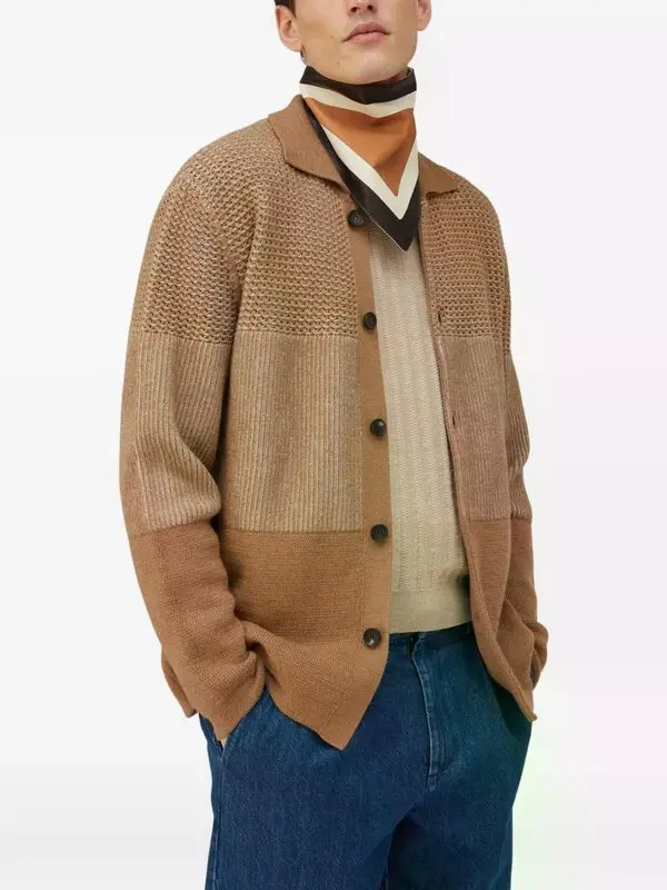 RETORI Bicolor Effect Virgin Wool Cardigan