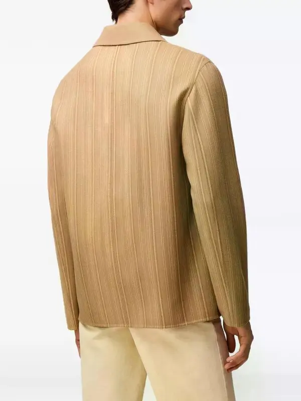 RETORI Striped-pattern Reversible Shirt Jacket