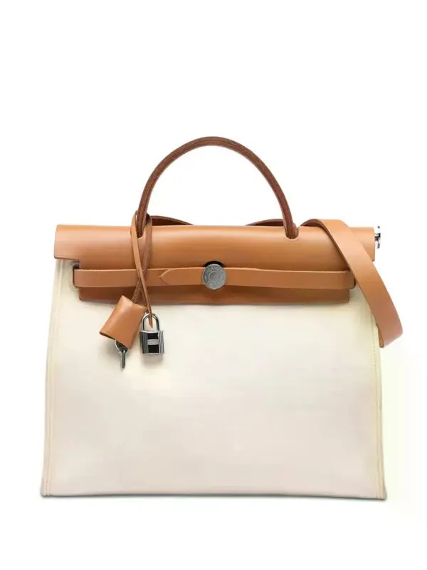 Hermès 2019 Toile Herbag Zip 31 Satchel - Neutrals