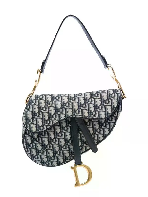 Dior 2018 Oblique Canvas Saddle Bag - Blue