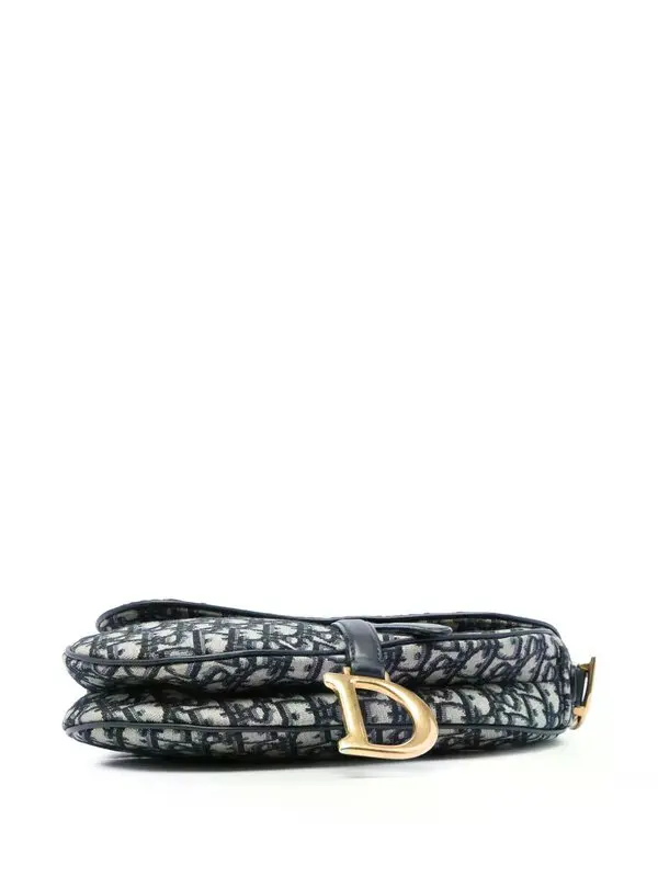 Dior 2018 Oblique Canvas Saddle Bag - Blue