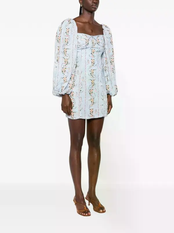 Agua Bendita Lorena Floral-jacquard Mini Dress