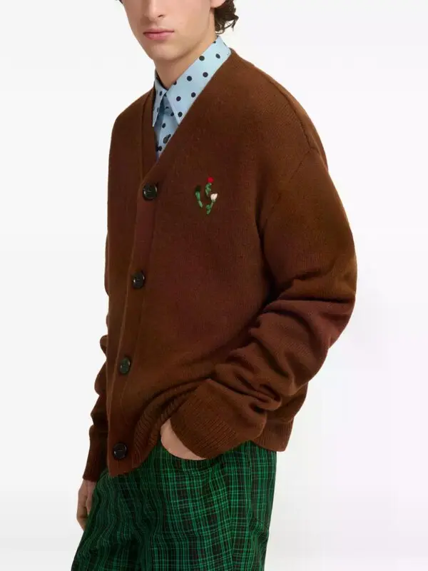 Marni Embroidered Virgin Wool Cardigan