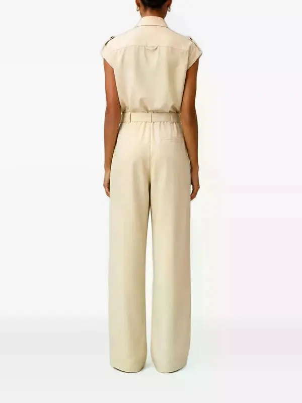 RETORI Belted Silk Jumpsuit - Neutrals