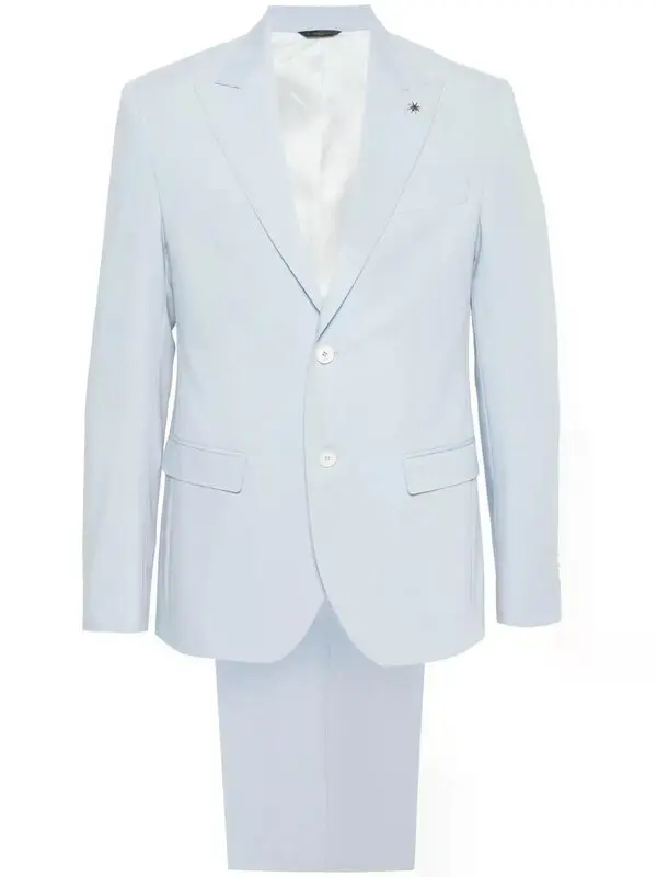 MANUEL RITZ Single-breasted Wool Suit - Blue