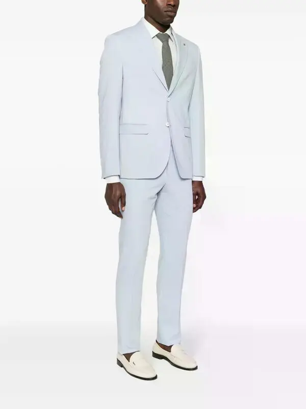MANUEL RITZ Single-breasted Wool Suit - Blue