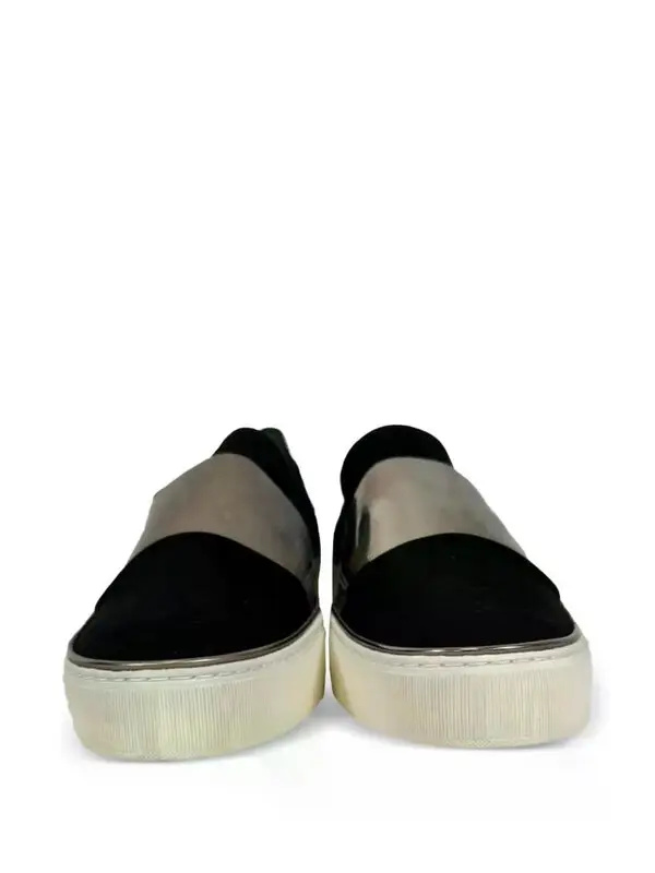 STUART WEITZMAN Velvet Metallic Panel Slip-on Sneakers