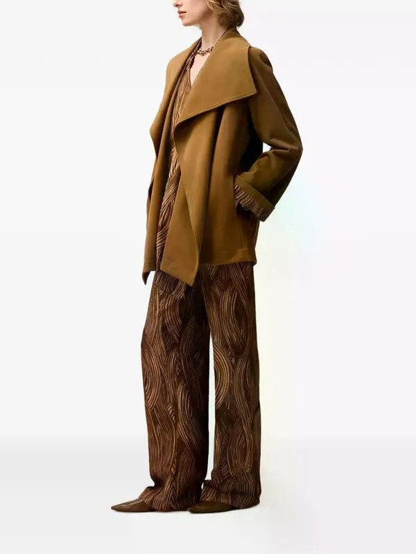 RETORI Retro Shawl-collar Jacket With Printed Cuffs