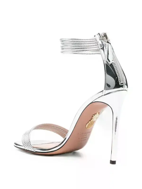AQUAZZURA Metallic Strappy Stiletto Sandals