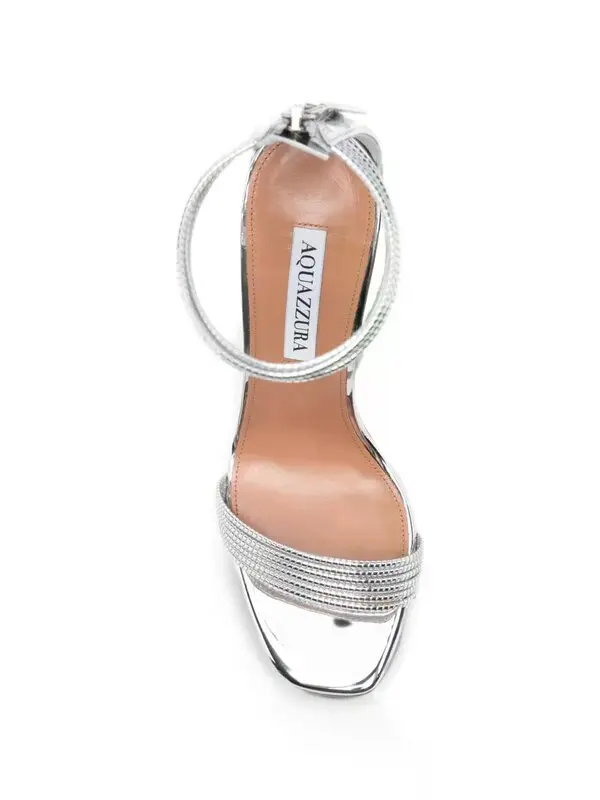 AQUAZZURA Metallic Strappy Stiletto Sandals