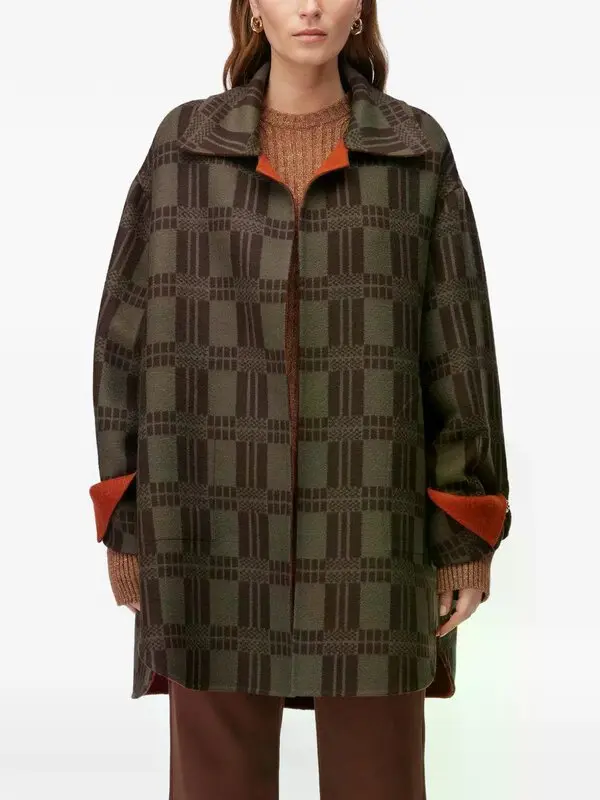 RETORI Retroi Reversible Check-jacquard Coat