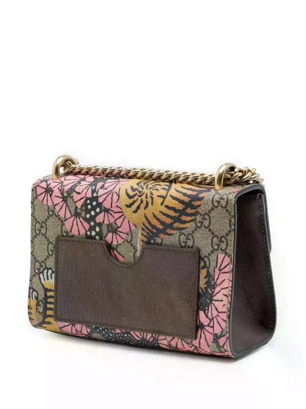 Gucci Small Gg Supreme Bengal Padlock Crossbody Bag - Neutrals