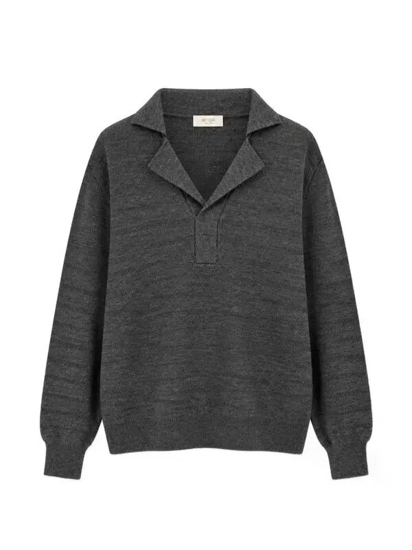 RETORI Knitted Long-sleeved Wool Polo Shirt