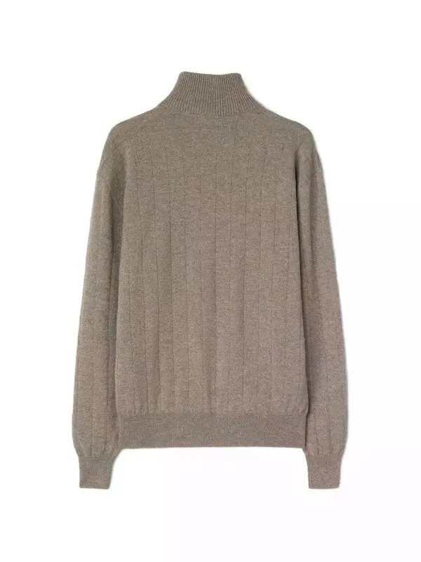 RETORI Checkered Mock Neck Cashmere Sweatshirt