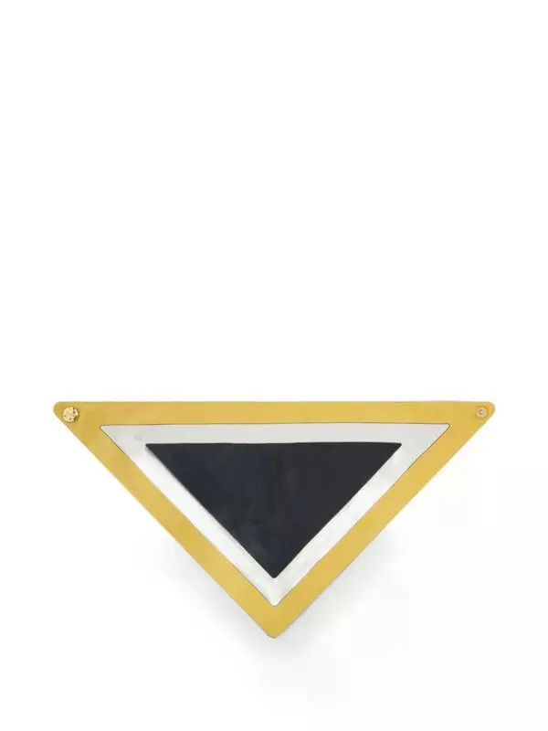 RETORI Color-block Leather Bandana Scarf - Blue
