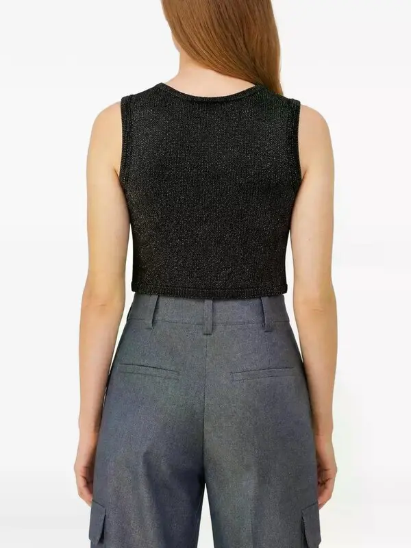 RETORI Knot-embroidered Crop Top