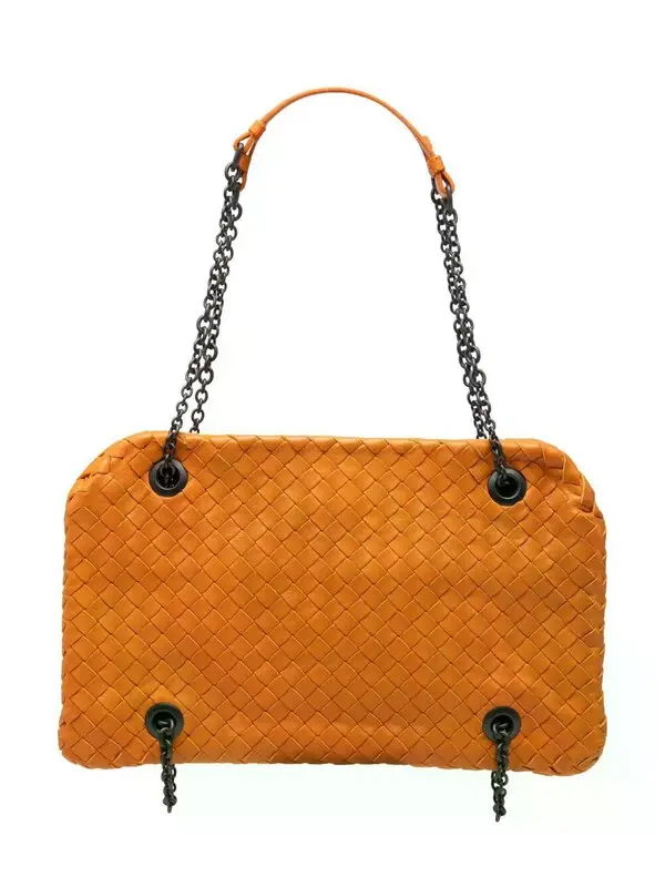 Bottega Veneta Nappa Intrecciato Duo Shoulder Bag - Orange